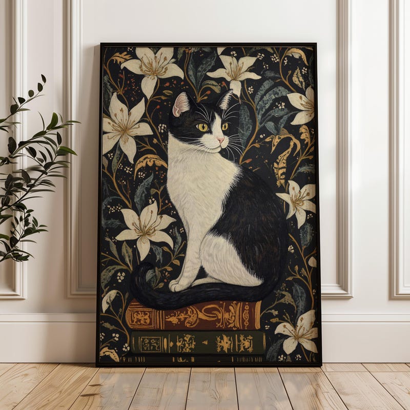 Tuxedo Cat Art - Etsy