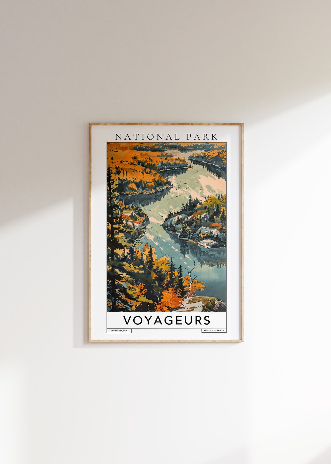 Voyageurs National Park Travel Poster: Minnesota Wall Art (digital ...