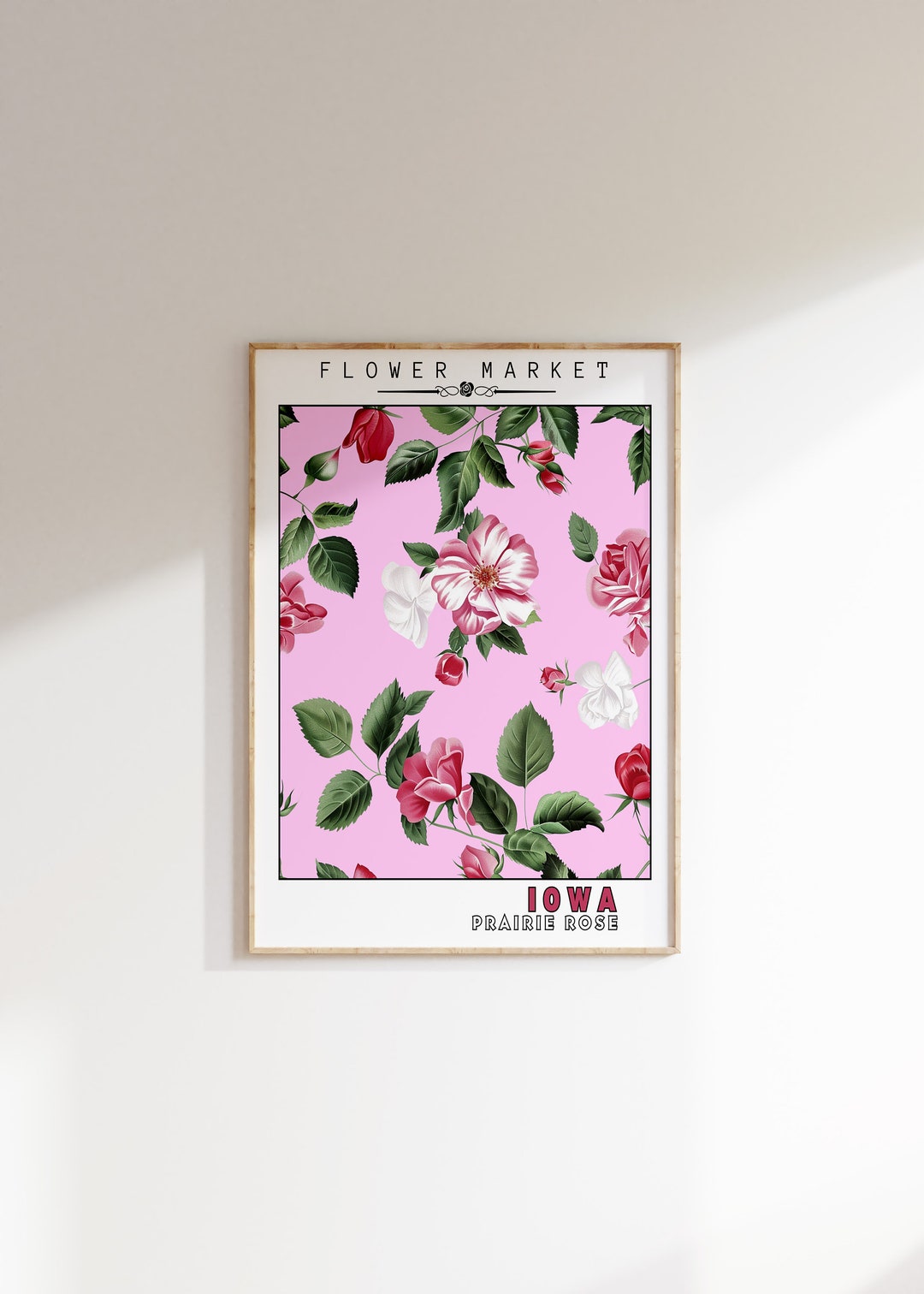 Iowa State Flower Print Prairie Rose Art PRINTABLE WALL ART Flower ...