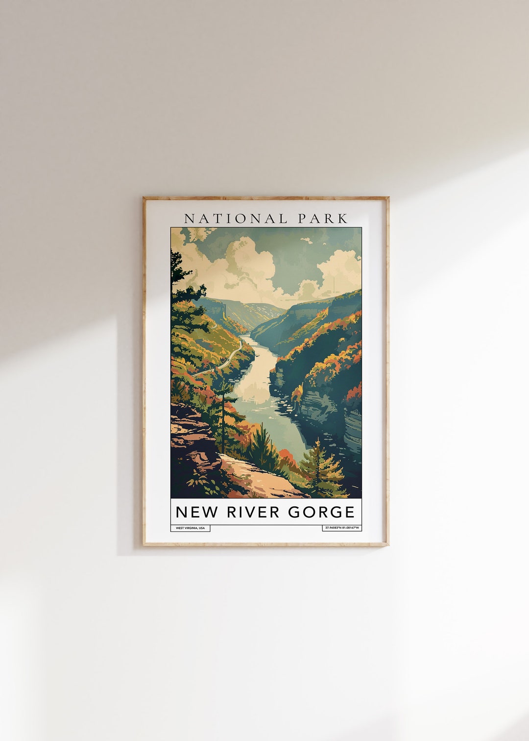 New River Gorge National Park Travel Poster (digital Download) - Etsy