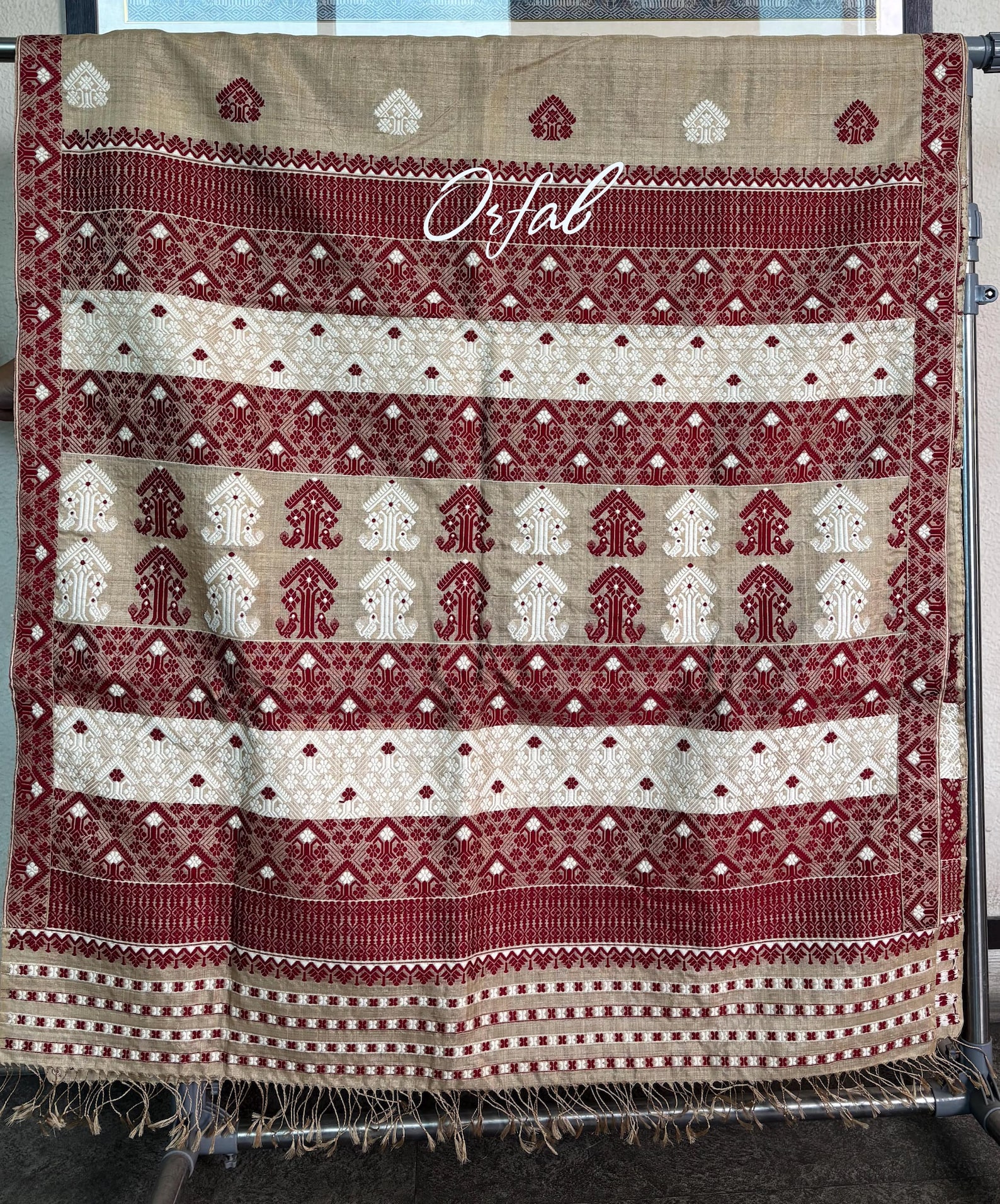 The Regal Beauty of Muga ( Golden Silk ) in Gosbuta Motif - Chador ...