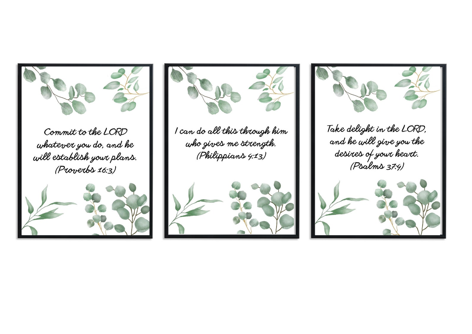 Christian Printable Set of 3, Benedictions Verses About Success ...