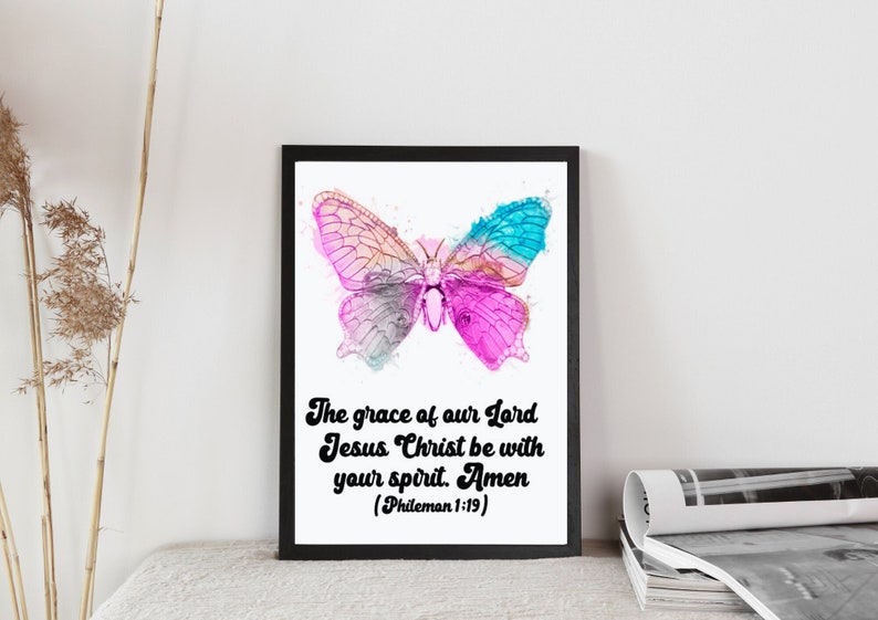 Printable Bible Verse Butterfly Wall Art,printable,bible Verse Print ...