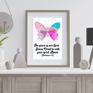 Printable Bible Verse Butterfly Wall Art,printable,bible Verse Print ...