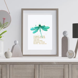 Bible Verse Dragonfly Wall Art, Printable, Bible Verse Print, Proverbs ...