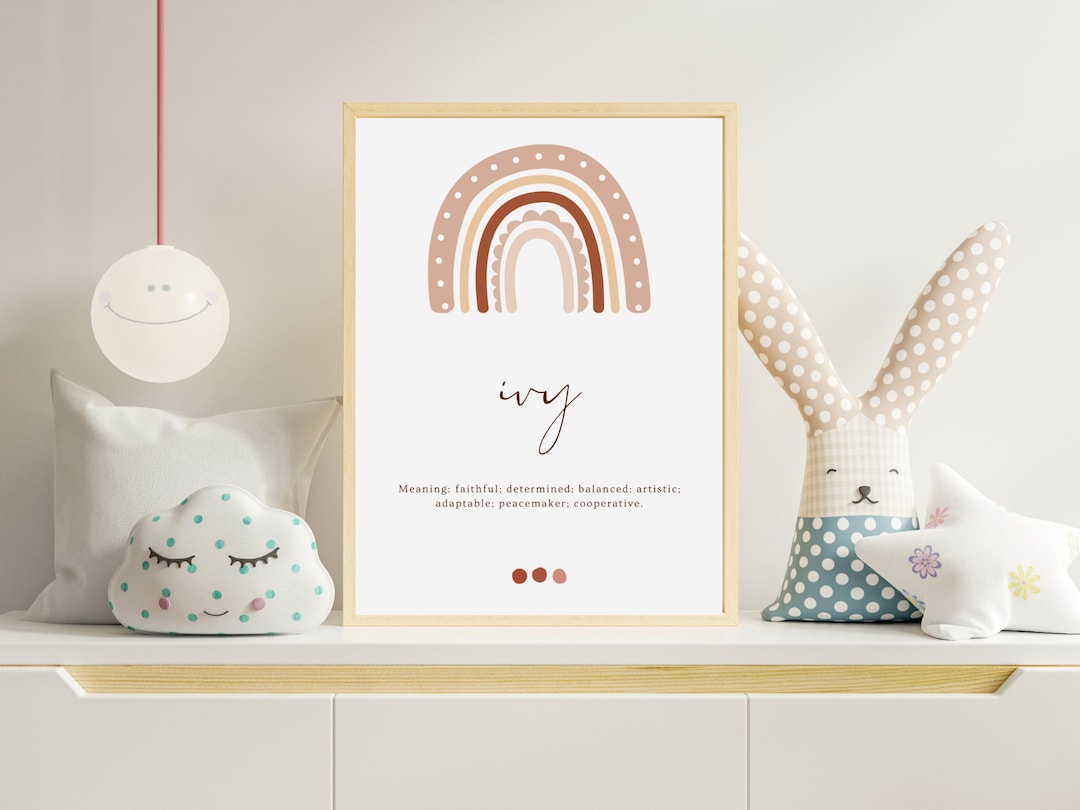 Ivy Name Print | Rainbow | Digital Print | Baby Name | Ivy ...