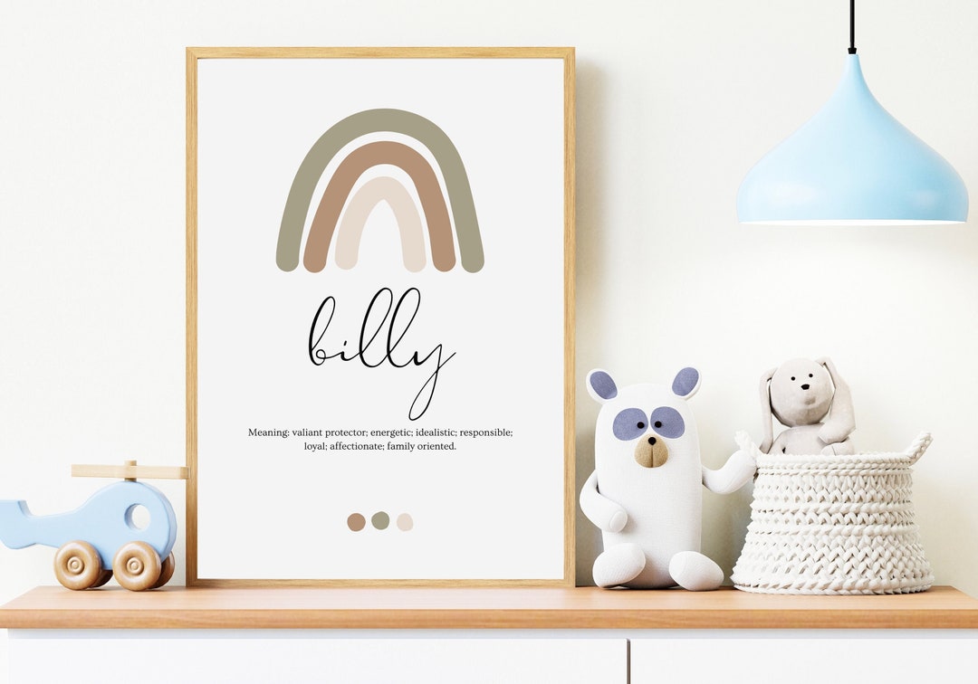 Billy Name Print | Rainbow | Digital Print | Baby Name | Billy ...