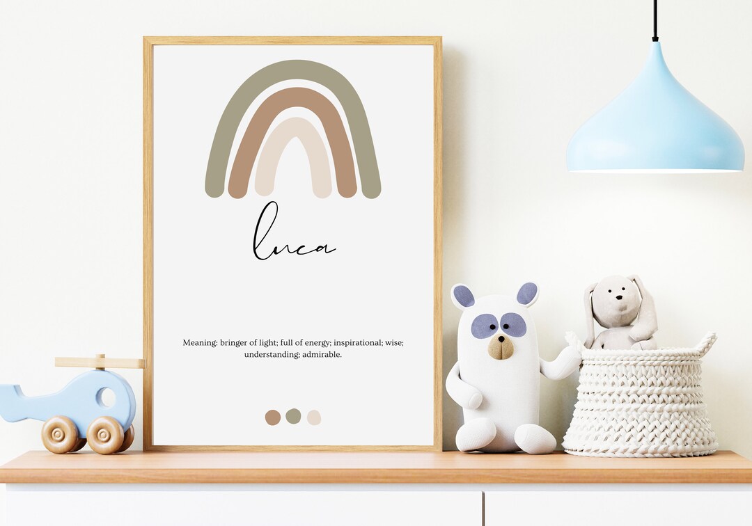 Luca Name Print | Rainbow | Digital Print | Baby Name | Luca ...