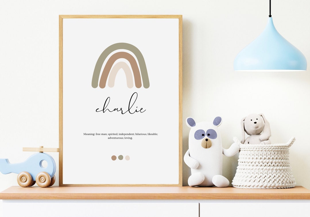 Charlie Name Print | Rainbow | Digital Print | Baby Name | Charlie ...