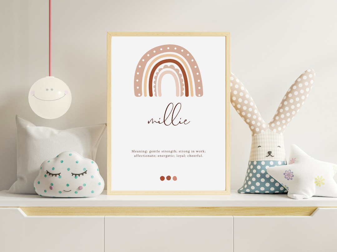 Millie Name Print | Rainbow | Digital Print | Baby Name | Millie ...