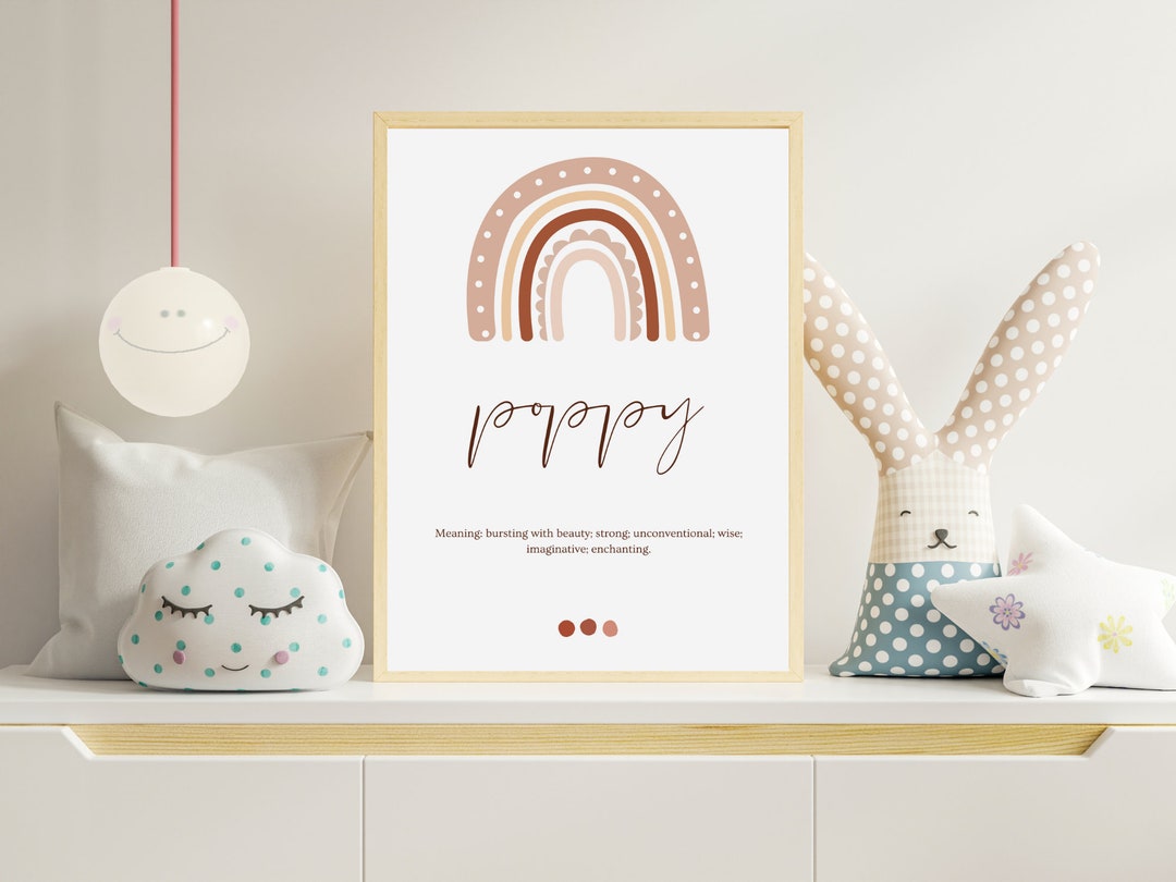Poppy Name Print | Rainbow | Digital Print | Baby Name | Poppy ...