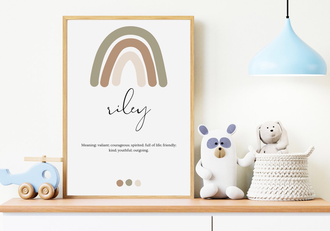 Riley Name Print | Rainbow | Digital Print | Baby Name | Riley ...