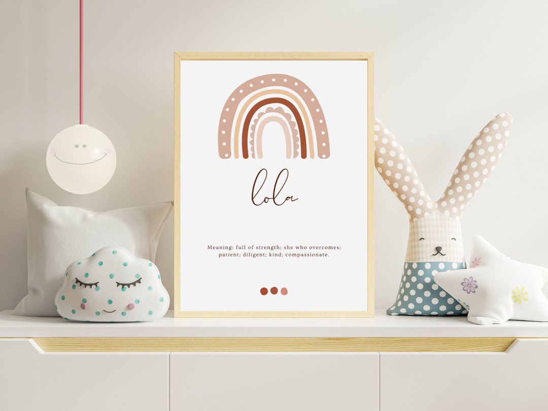 Lola Name Print | Rainbow | Digital Print | Baby Name | Lola ...