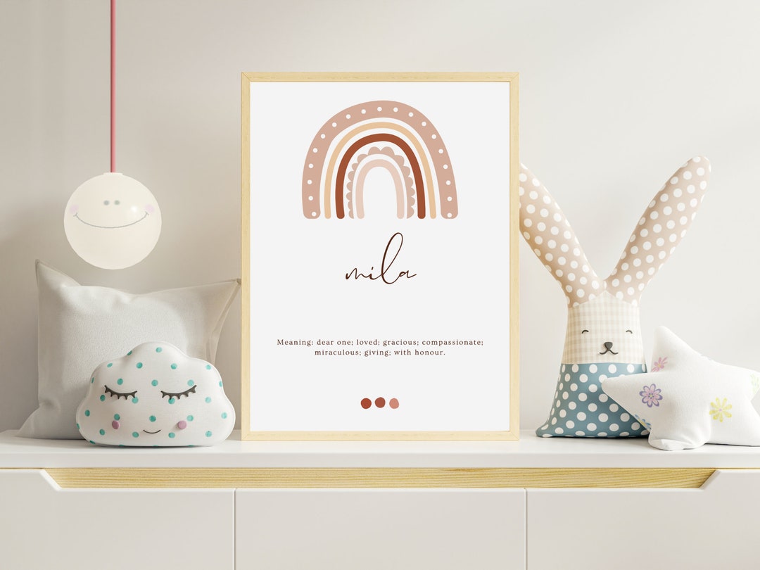 Mila Name Print | Rainbow | Digital Print | Baby Name | Mila ...