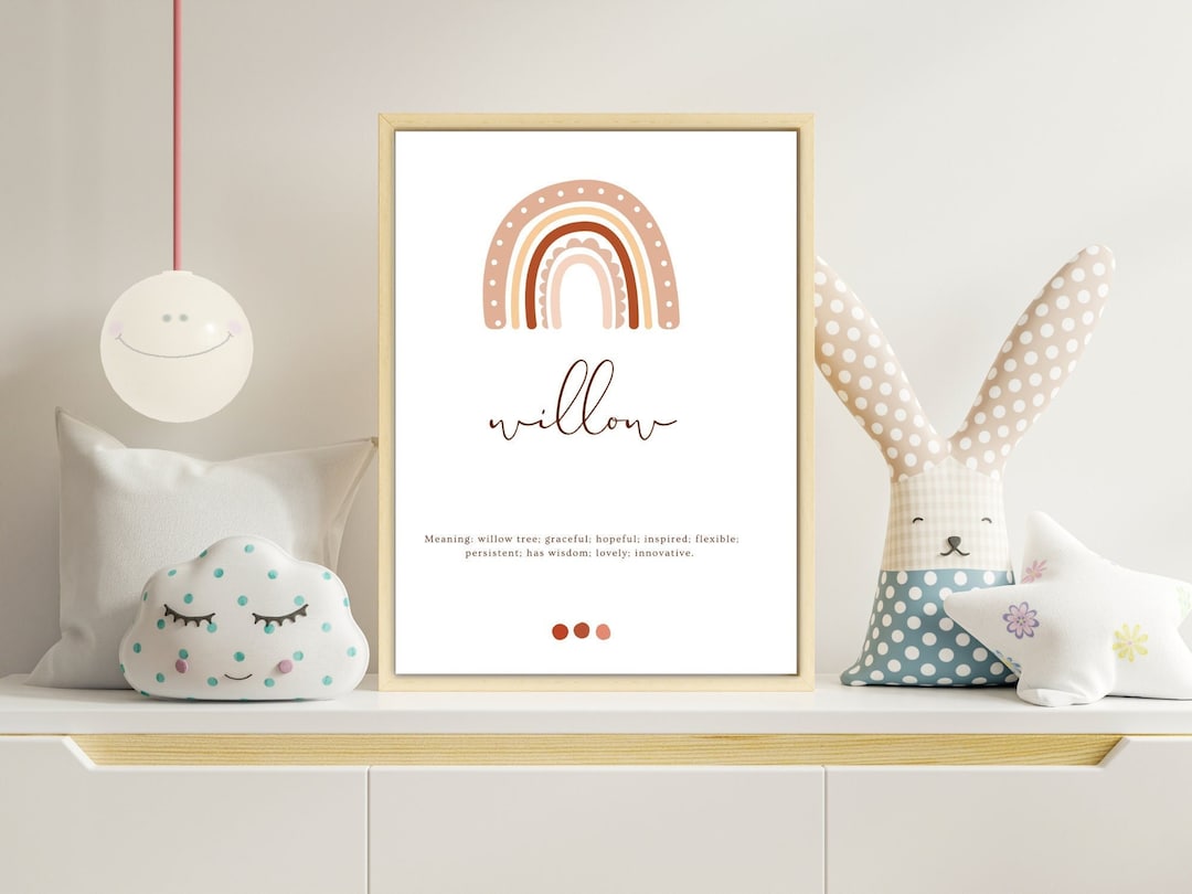 Willow Name Print | Rainbow | Digital Print | Baby Name | Willow ...