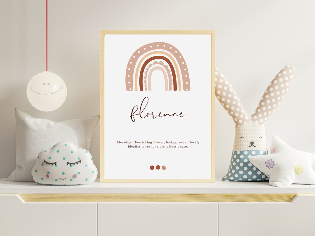 Florence Name Print | Rainbow | Digital Print | Baby Name | Florence ...