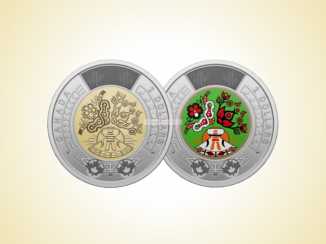 2023 Toonie Canadian 2 Dollars National Indigenous Peoples Day COLOURED ...