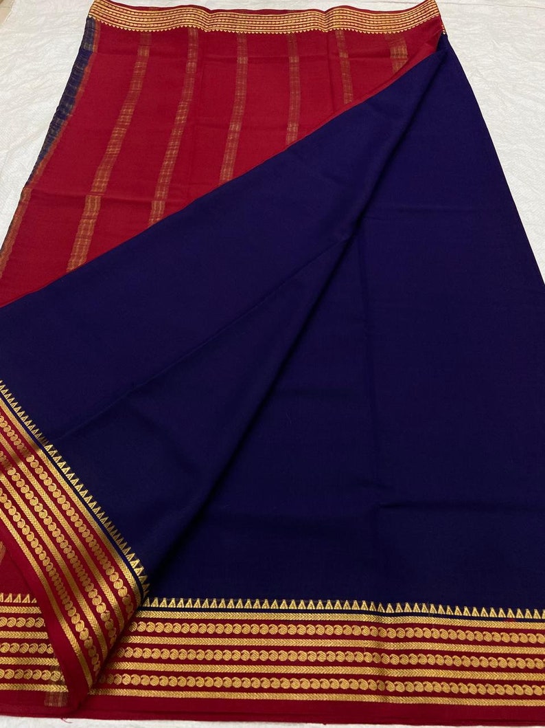 Pure Mysore / Crepe Silk Sarees KSIC THICKNESS Contrast Pallu - Etsy