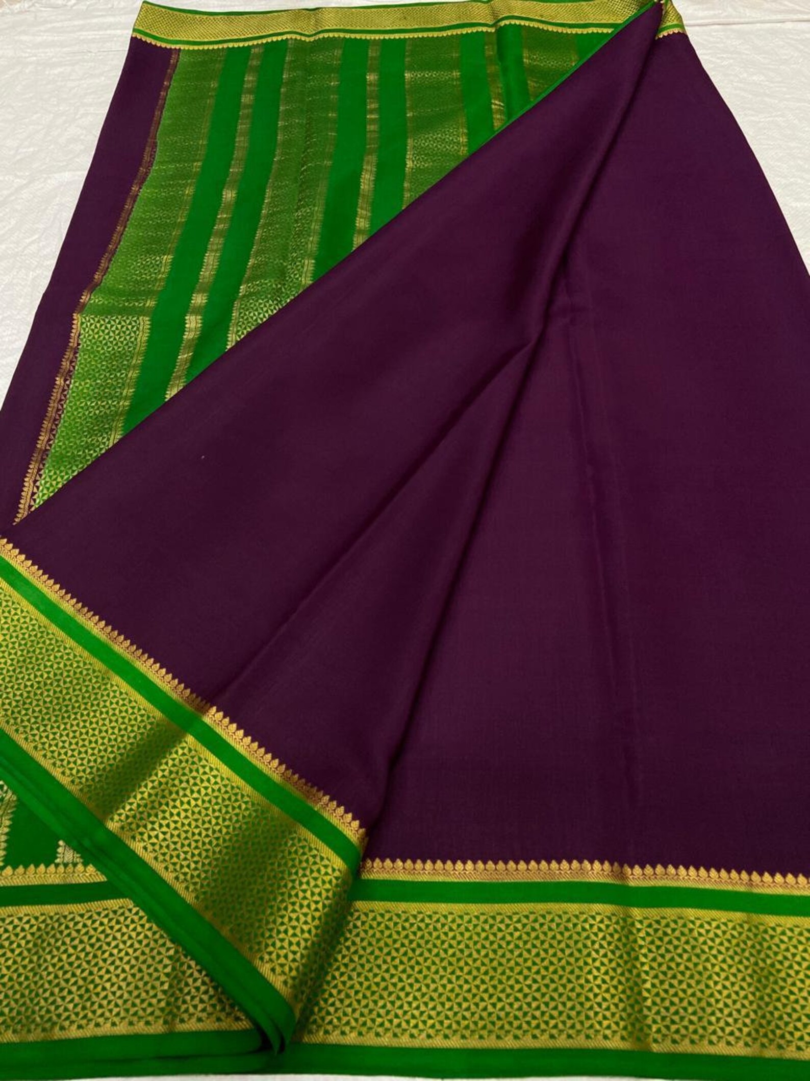 Pure Mysore / Crepe Silk Sarees KSIC THICKNESS Contrast Pallu - Etsy