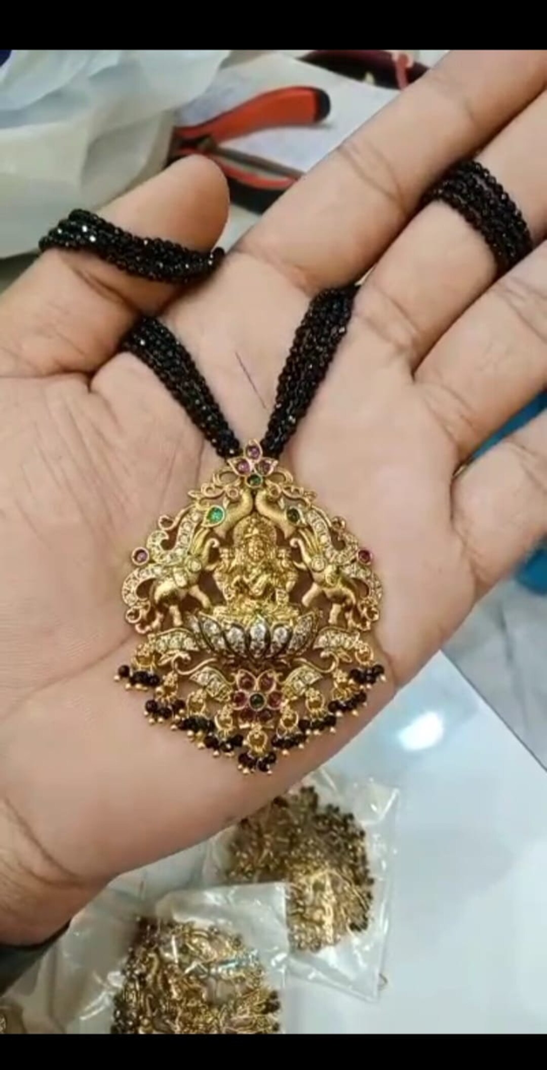 Traditional South Indian Mala With Pendant - Etsy