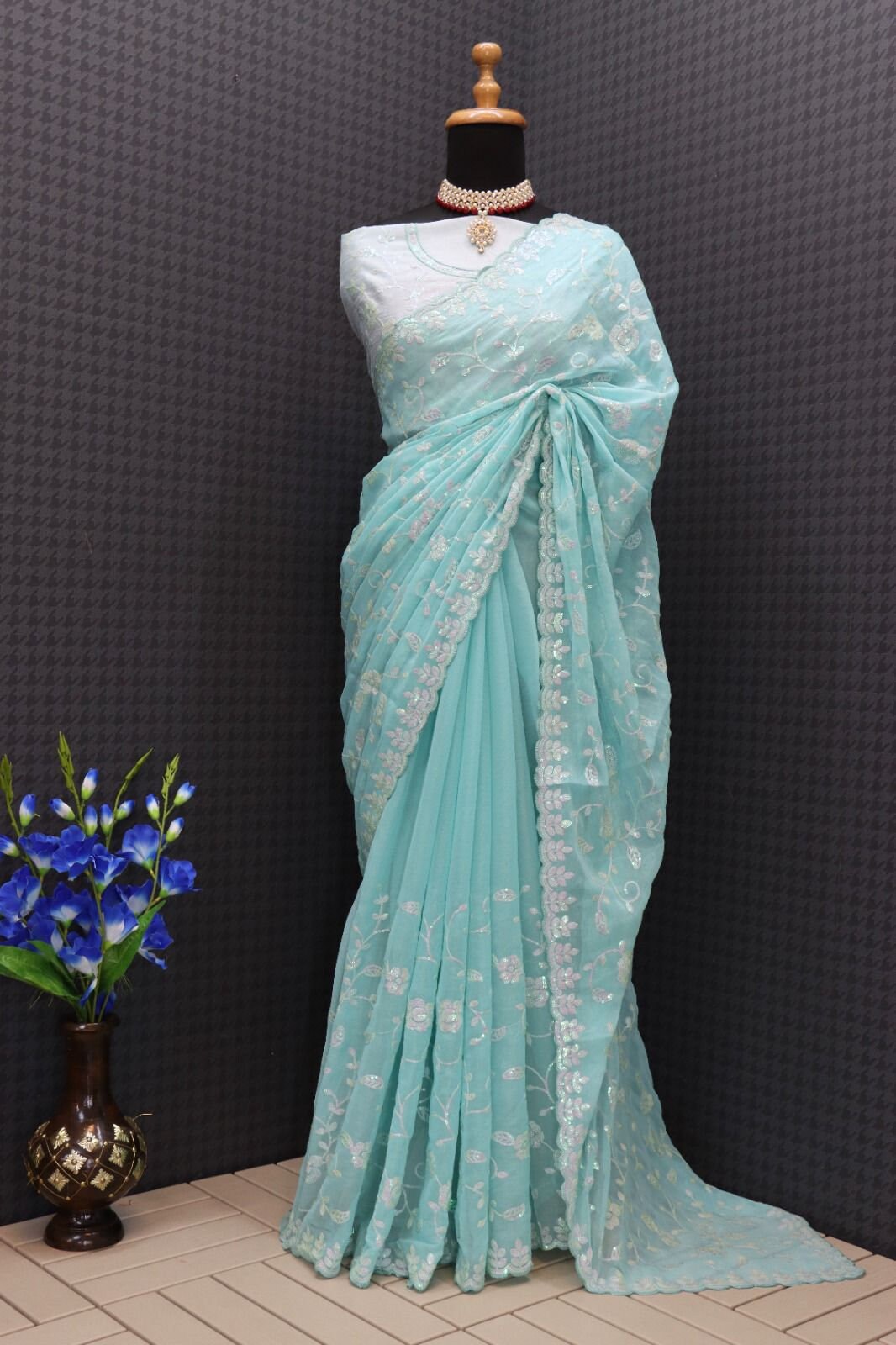 Shimmer Silk Saree Most Beautiful Seqwance Collection - Etsy