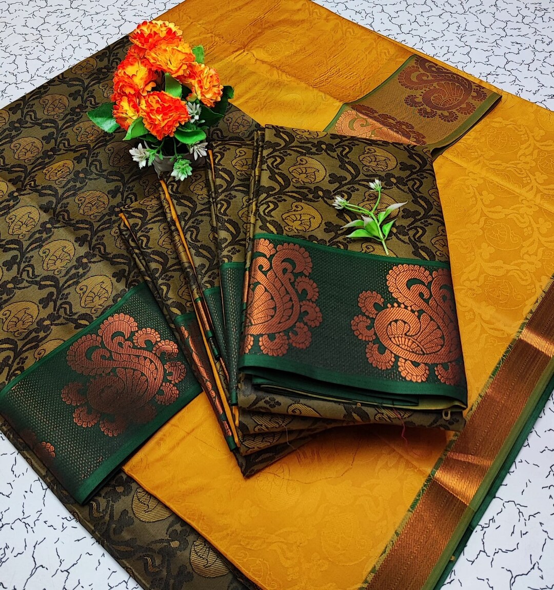 3D Embossed Saree MATERIAL Karizma SILK - Etsy