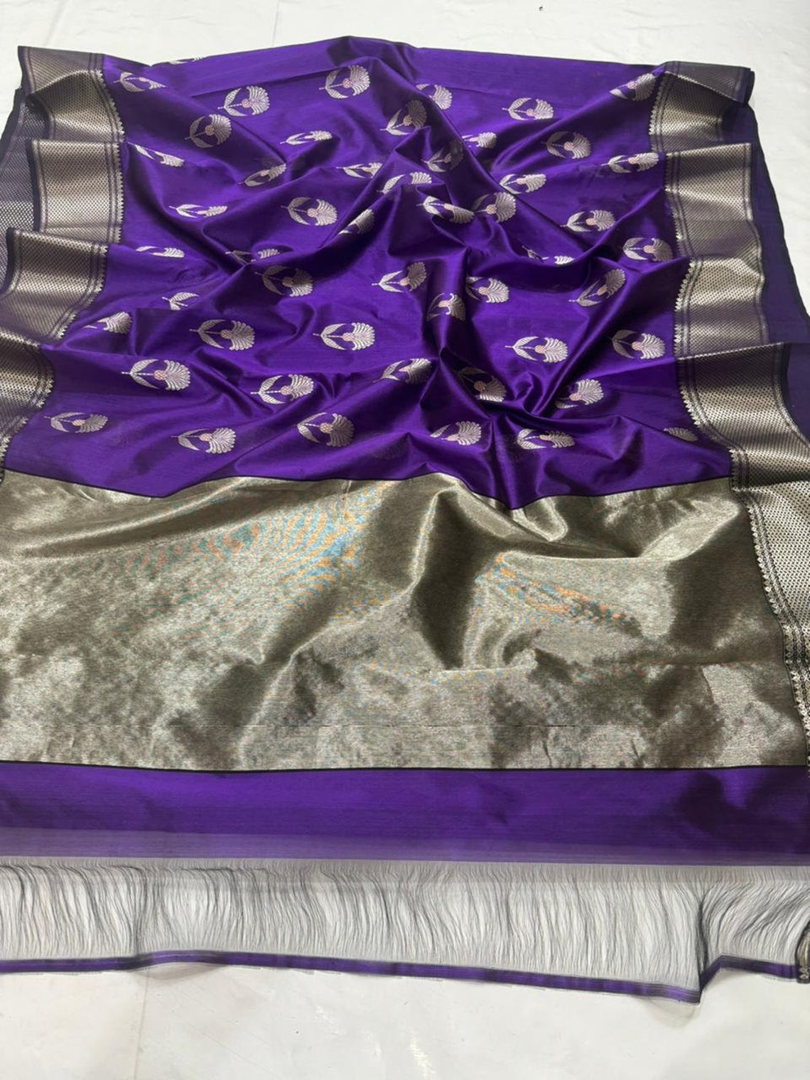 Pattu Silk Silver Zari Border - Etsy