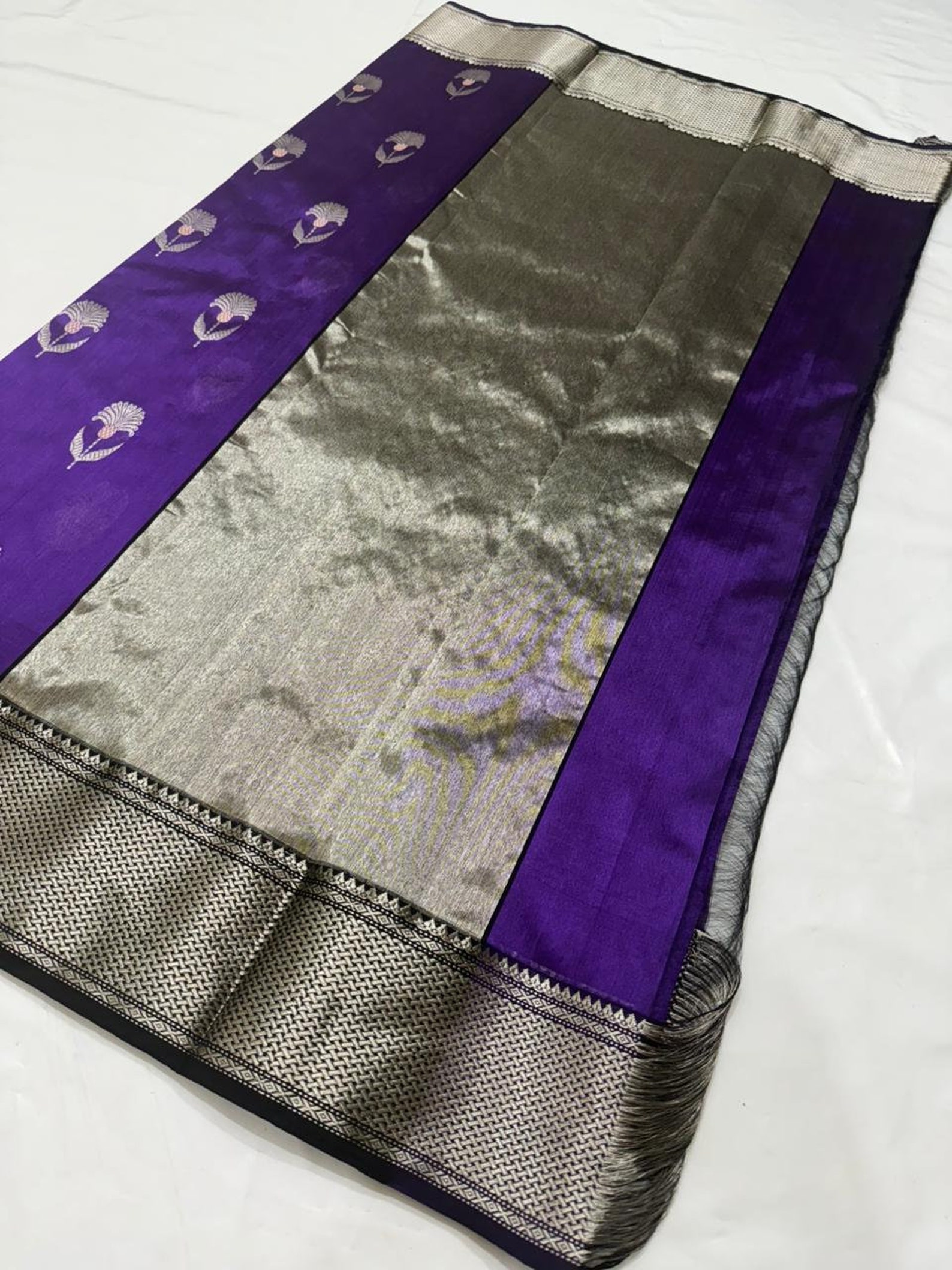 Pattu Silk Silver Zari Border - Etsy