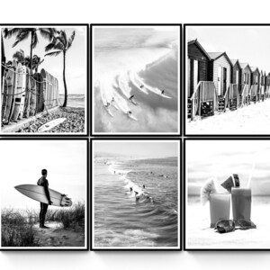 Set of 1000 Black and White Beach Prints, Beach Set, Beach Wall Art ...