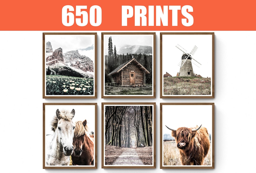 Set of 650 Farmhouse Prints, Rustic Wall Prints Farm Prints, Farm ...