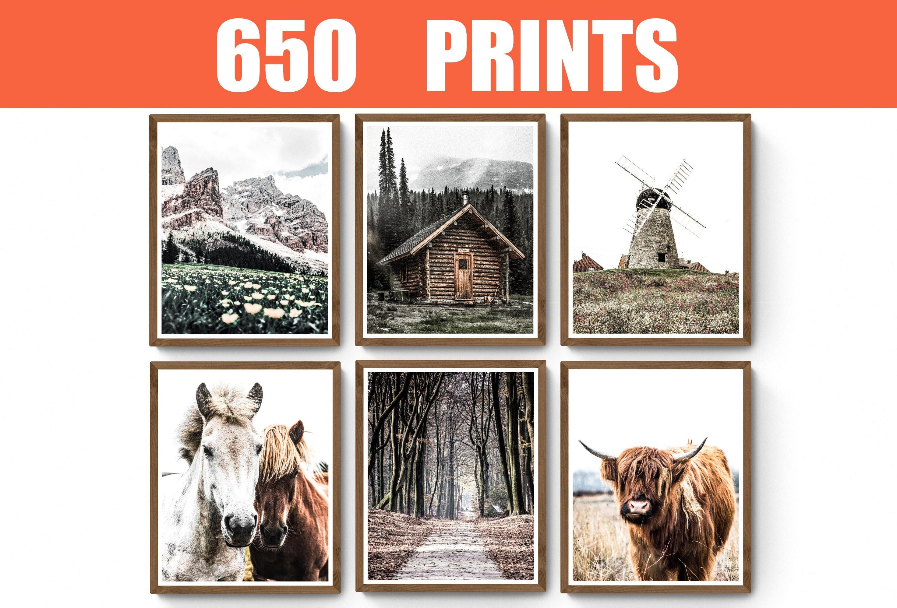 Set of 650 Farmhouse Prints, Rustic Wall Prints Farm Prints, Farm ...