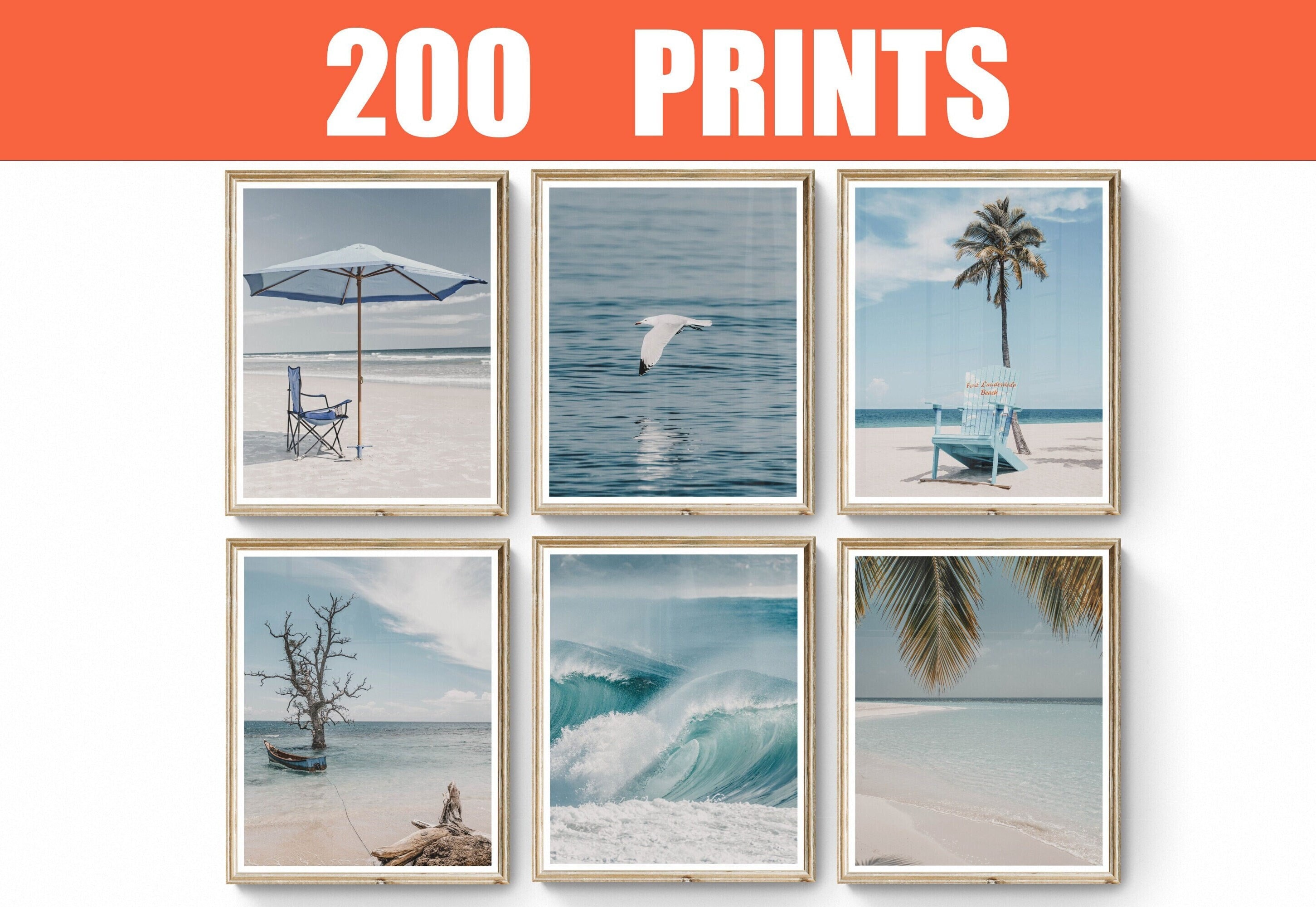 200x Soft Beach Wall Art Prints, Coastal Wall Art Prints, Beach Posters ...
