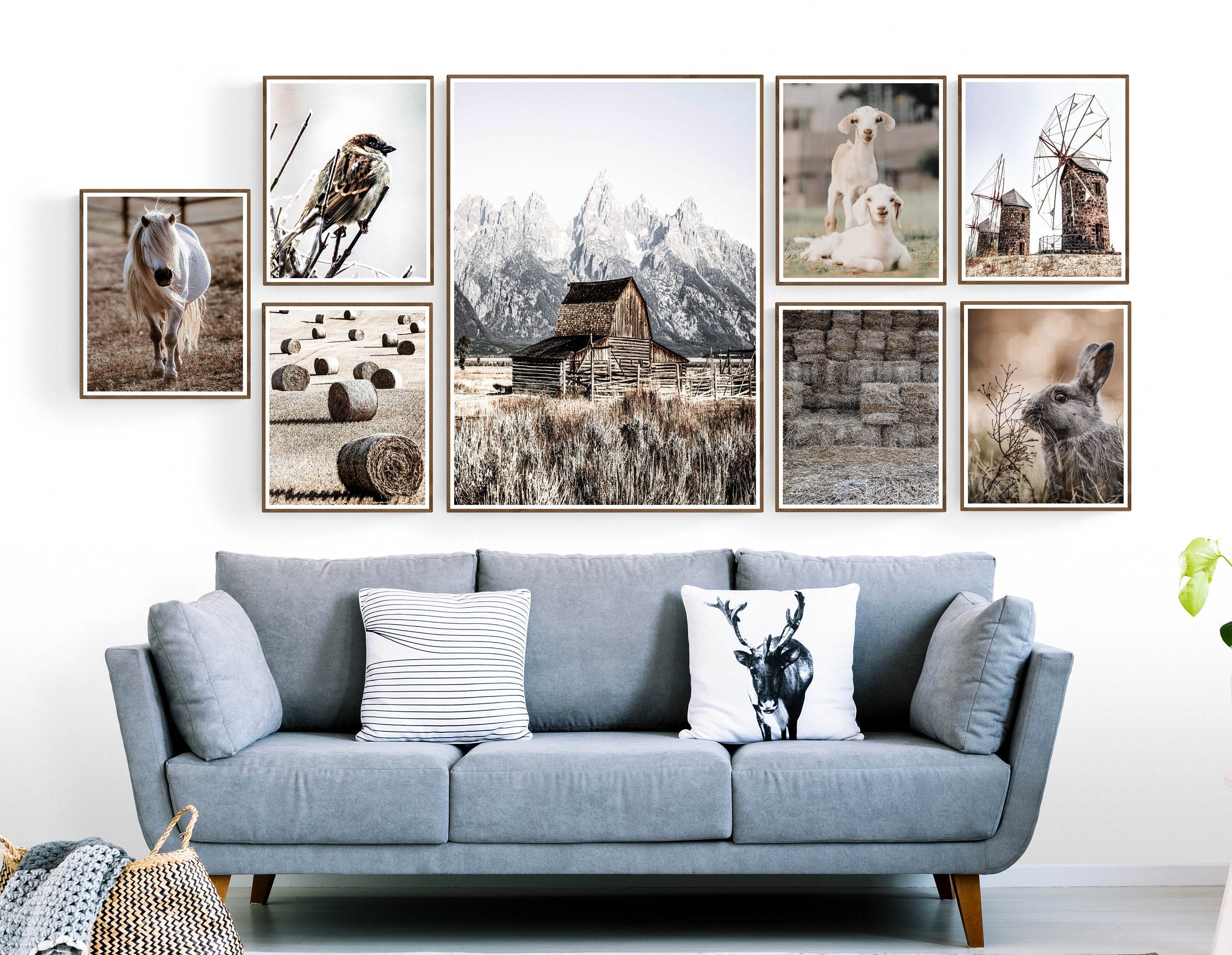 Set of 400 Farm Prints, Farmhouse Wall Art Prints, Rustic Wall Art ...