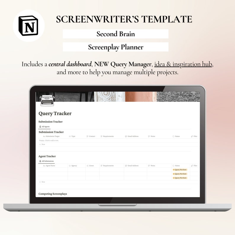 Notion Template for Screenwriters Planner Screenplay Planner Screenwriters Second Brain ...