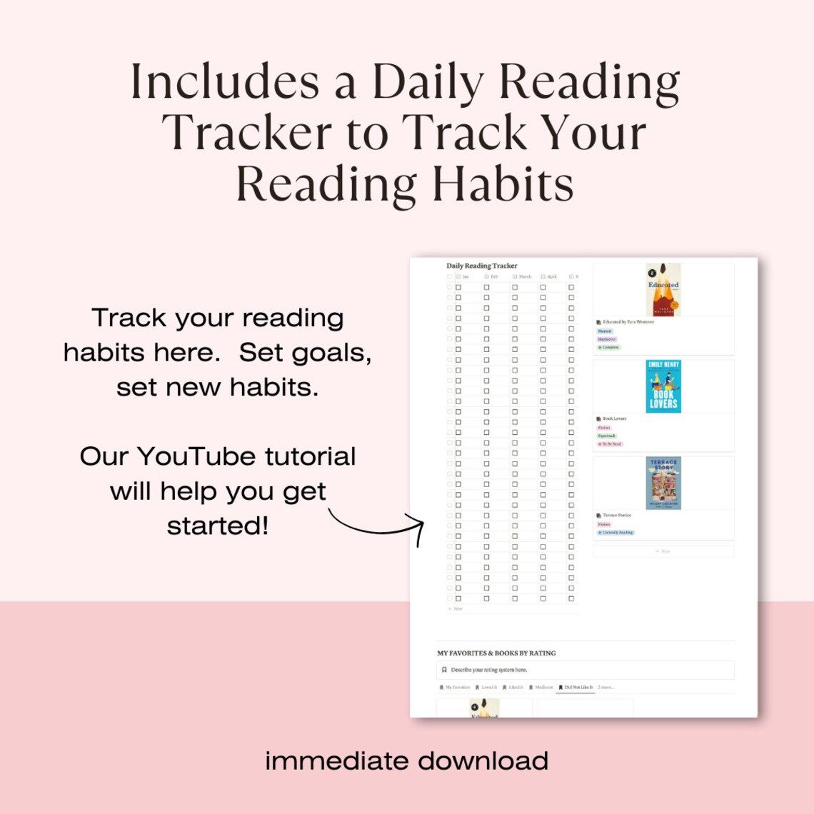 Notion Reading Dashboard Ultimate Reading Tracker Book Tracker Notion Template Aesthetic Notion ...