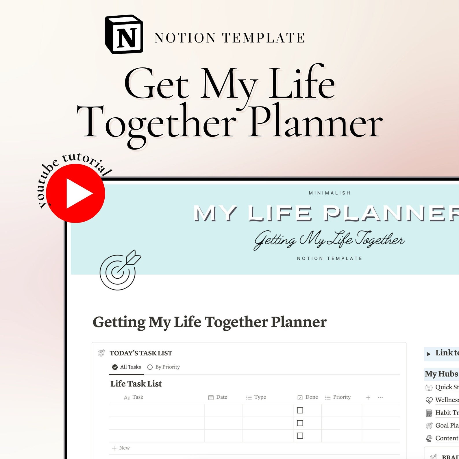 Get Your Life Together Notion Template Life Planner Aesthetic Notion ...