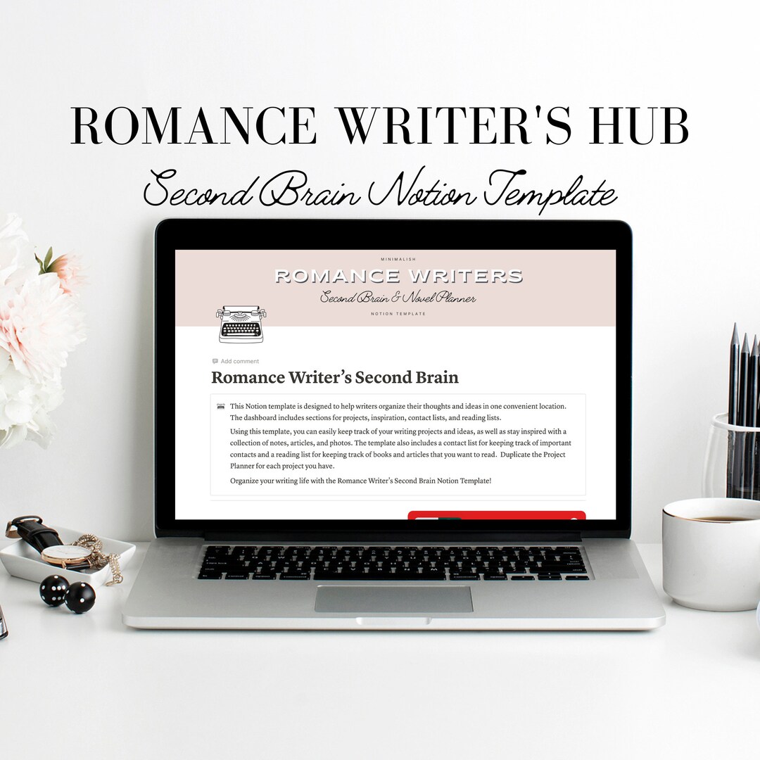 Romance Author Notion Template Writers Second Brain Notion Template Romance Writers Digital ...
