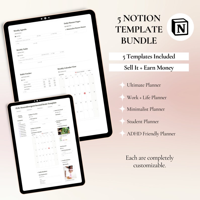 PLR Notion Template Bundle You Can Sell Ultimate Planner Notion Template Commercial Rights ...