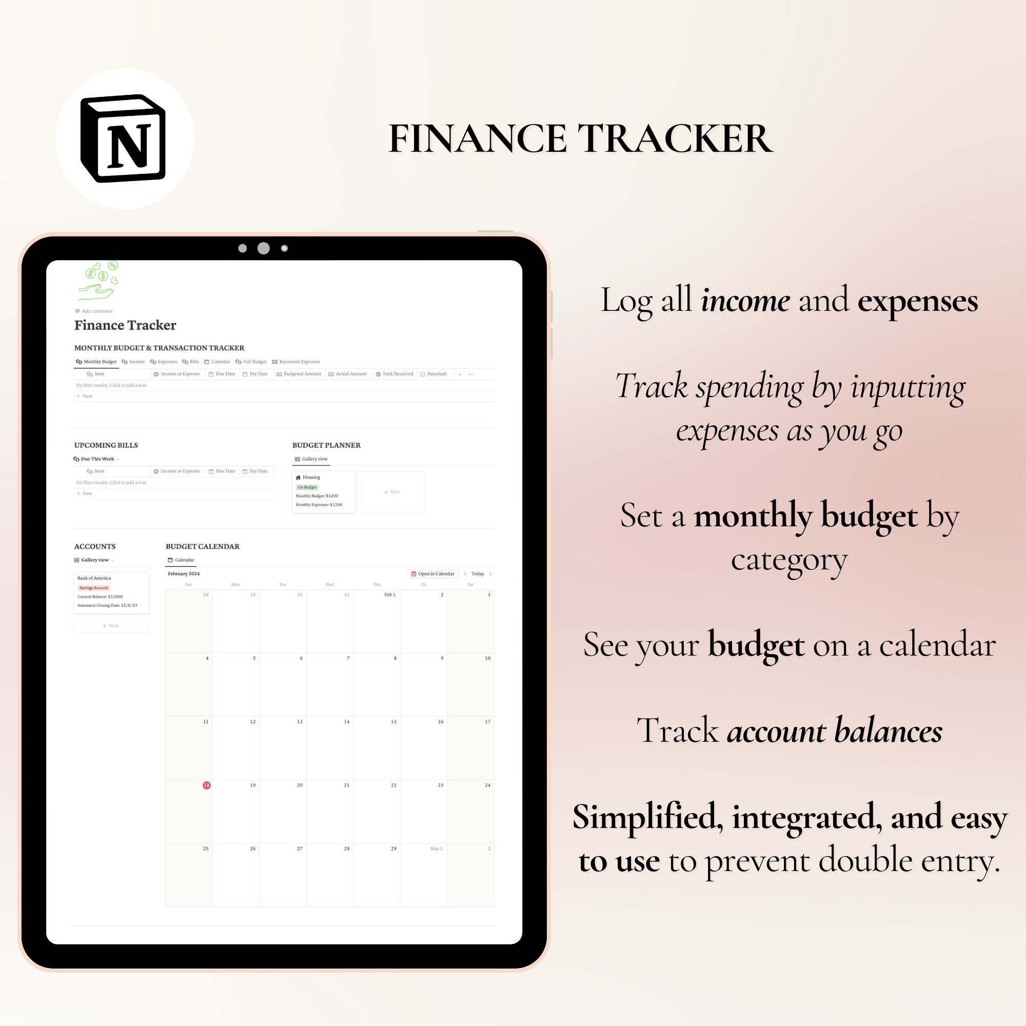 Notion Template Personal Finance Tracker Budget Tracker Income and ...