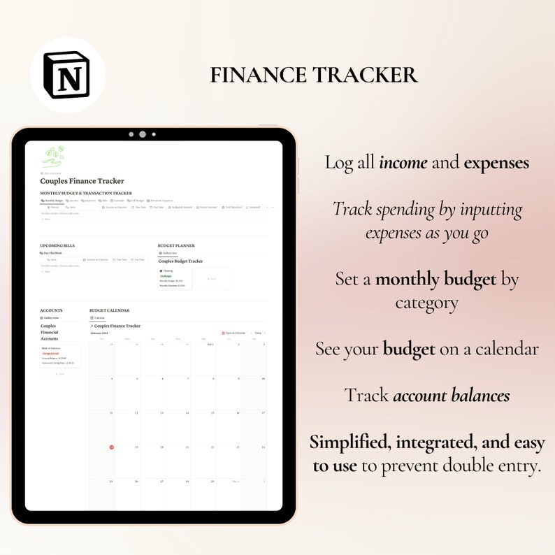 Couples Finance Tracker Notion Template: Budget & Expense Planner - Etsy