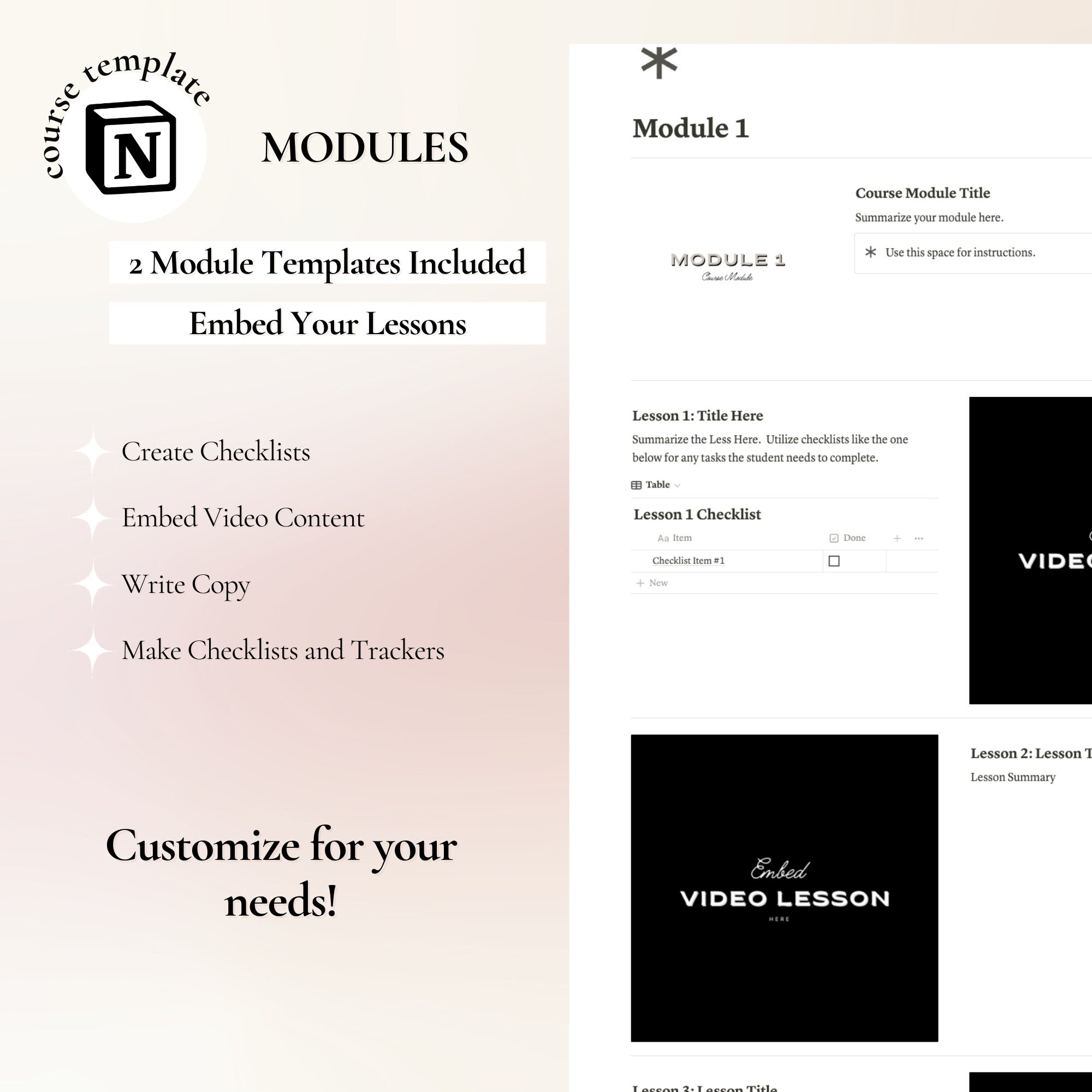 Notion Course Template Light Edition, Course Creator, Digital Course ...