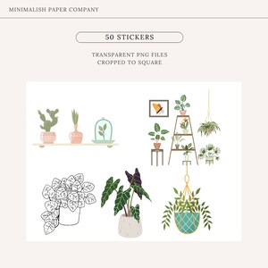 50 Plant Themed Digital Stickers Digital Sticker Set Plant Lover ...