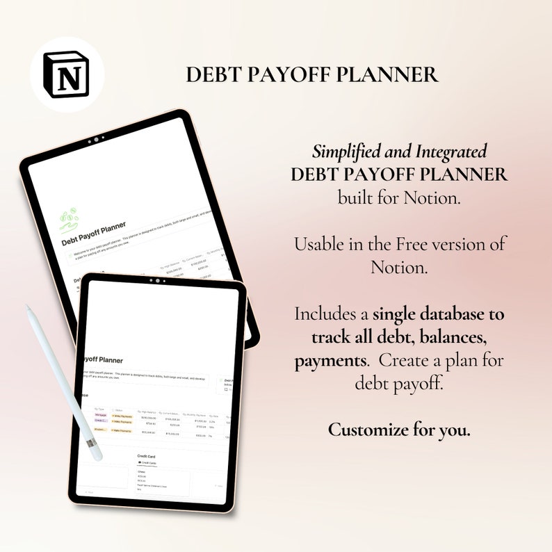 Debt Payoff Planner Notion Template: Personal Finance Tracker - Etsy