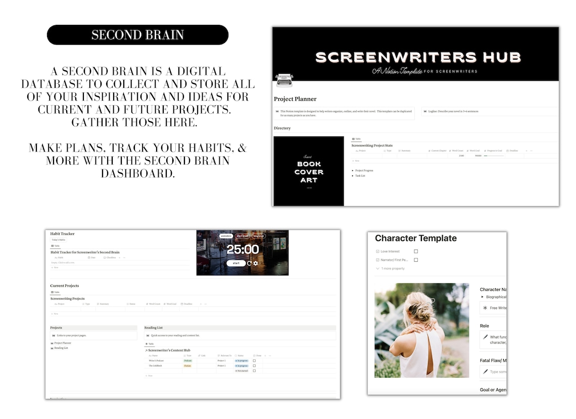 Notion Template for Screenwriters Screenplay Planner - Etsy