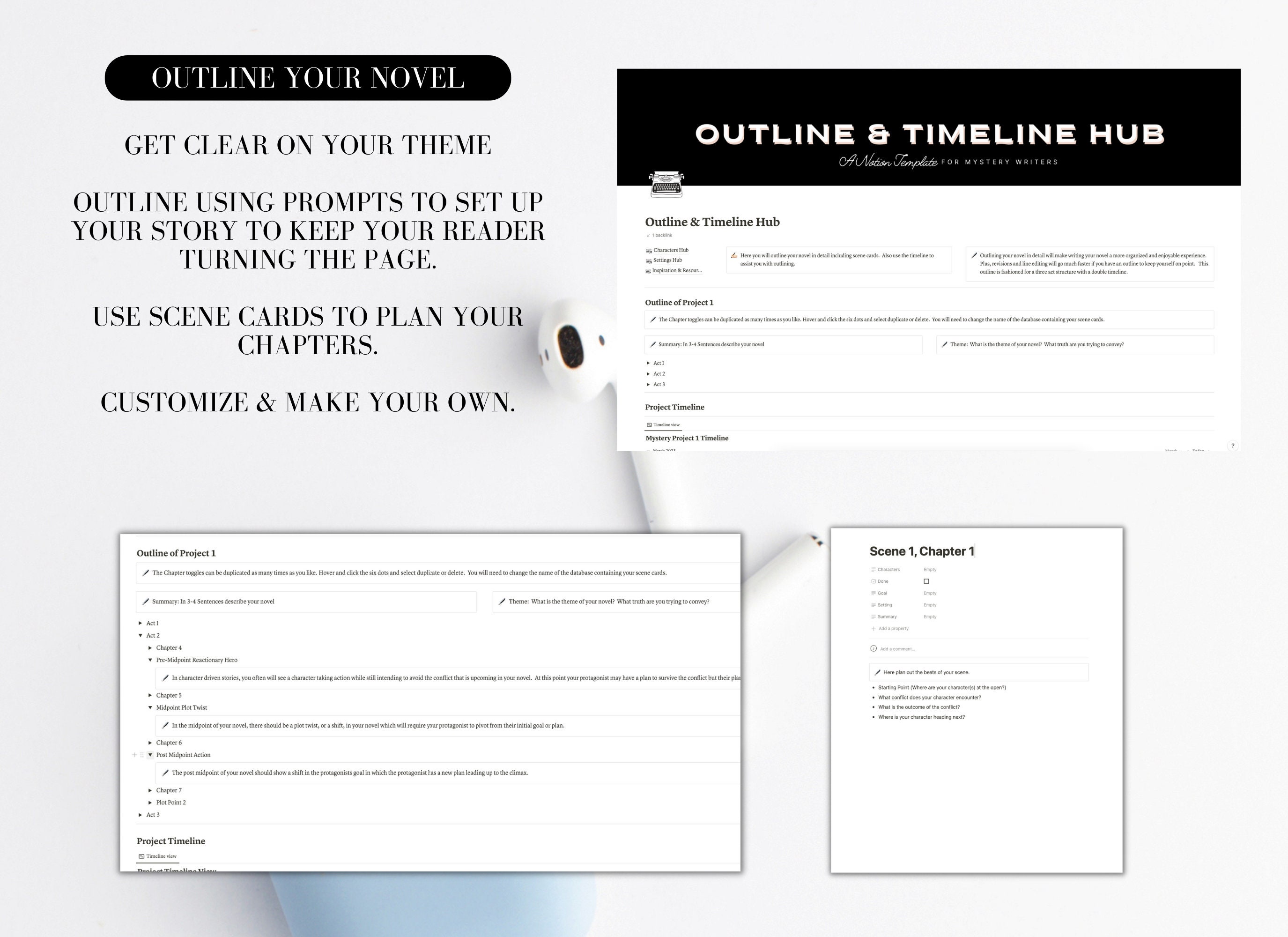 Aesthetic Notion Writing Hub Mystery Writers Creative Writing - Etsy