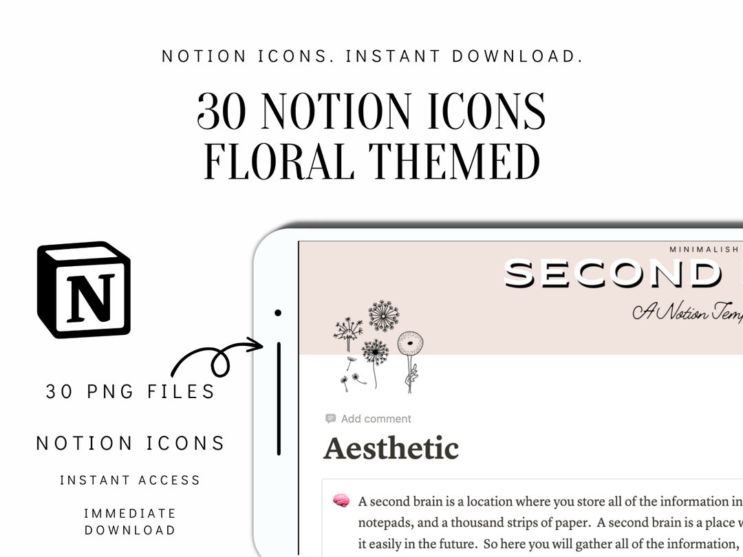 Notion Templates Icons Notion Icon Files Custom Notion Floral Icons ...