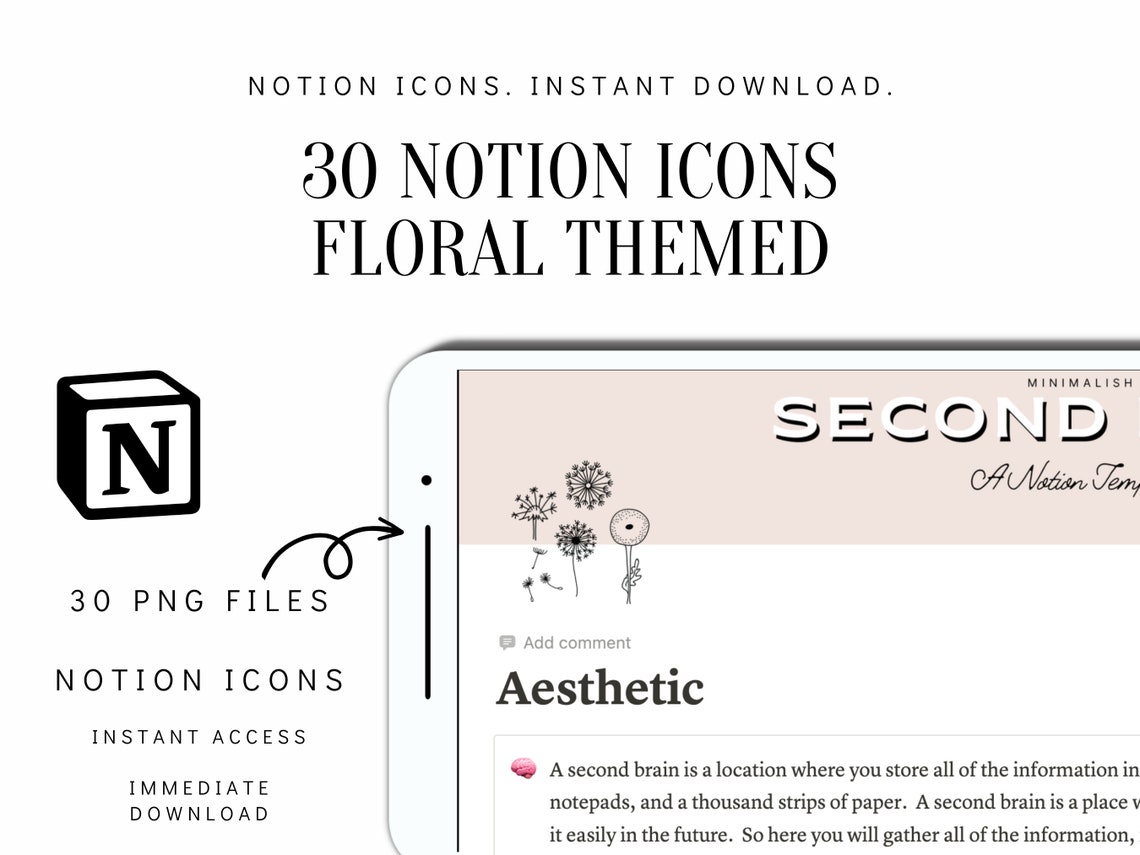 Notion Templates Icons Notion Icon Files Custom Notion Floral Icons ...