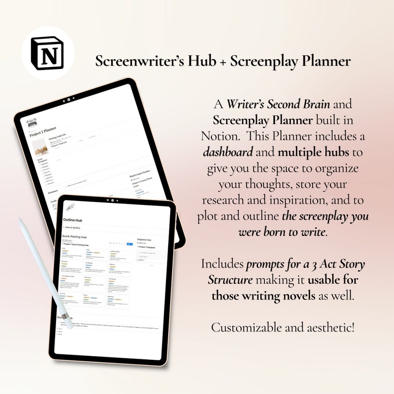 Notion Template: Screenwriter's Second Brain & Project Planner (digital ...