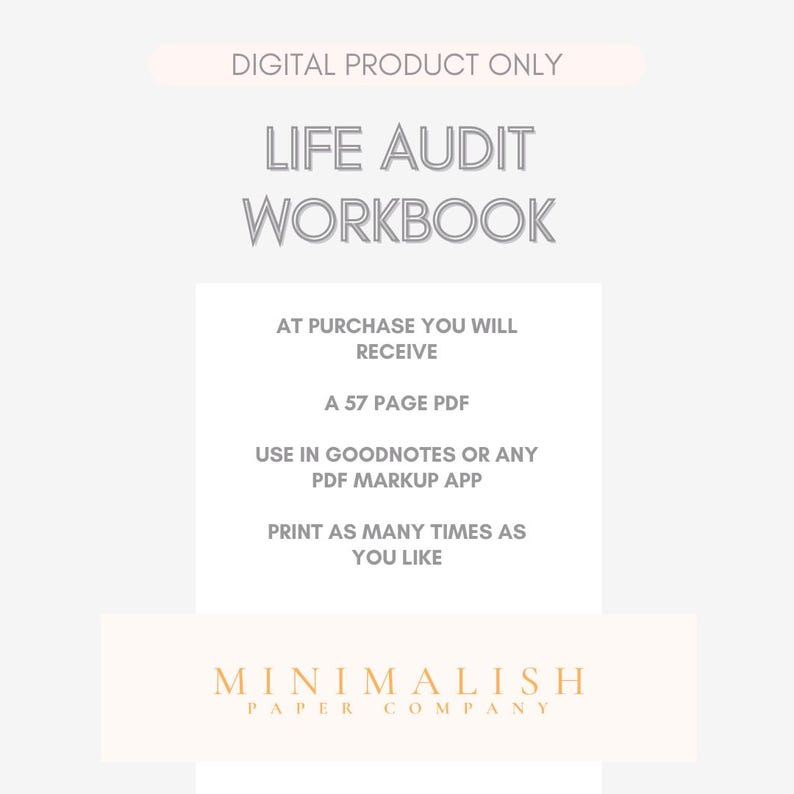 Life Audit Workbook PDF | Gentle Monthly Check-in + Life Review ...