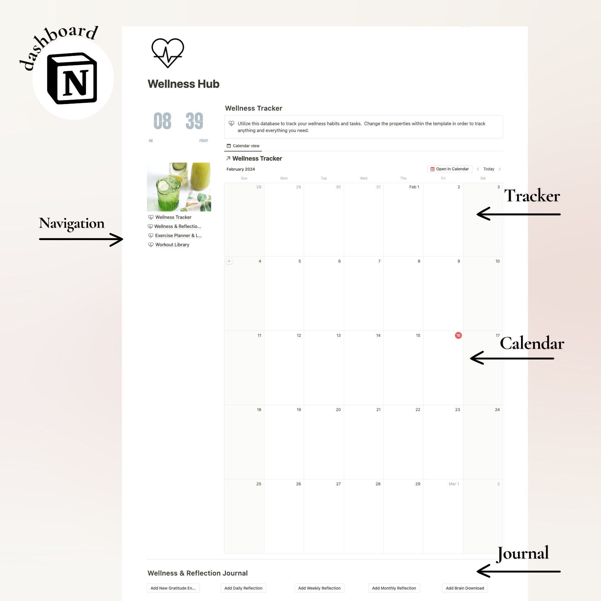 Notion Wellness Planner Notion Template Journal Notion Template ...